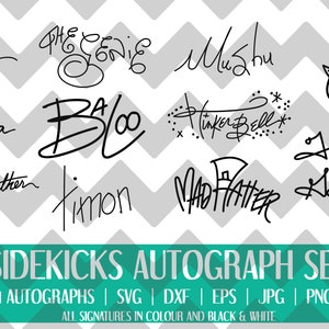 125+ Character Signatures | Autographs | SVG | DXF | EPS | Mickey ...