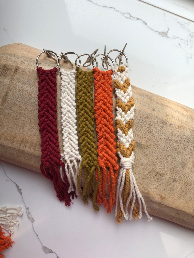 Macrame Boho Keychain Macrame Fringe Keyring Modern | Etsy