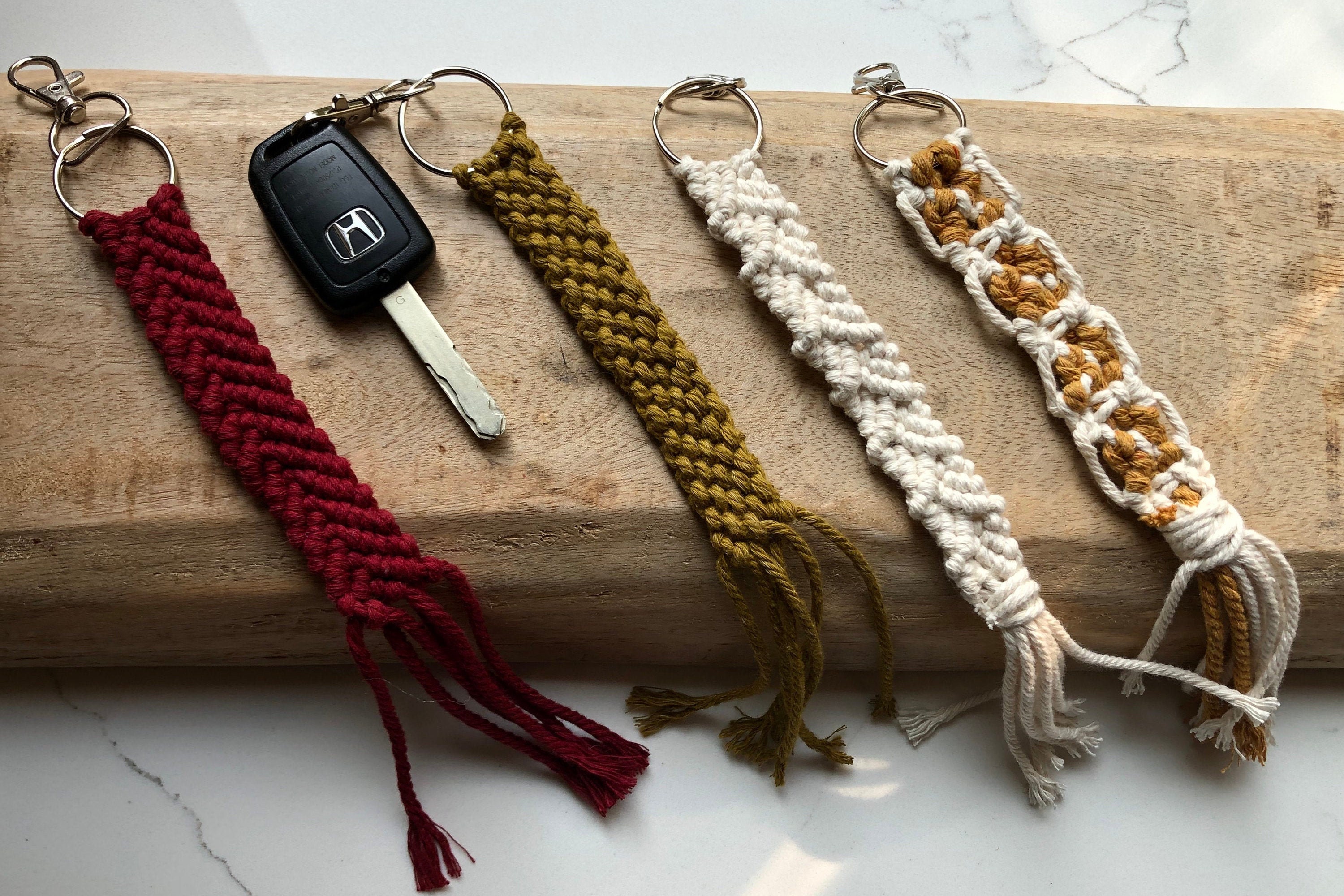 Macrame Boho Keychain Macrame Fringe Keyring Modern | Etsy