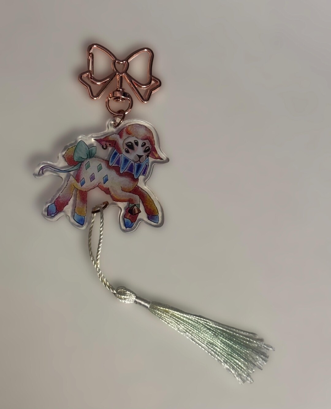 Creepy Clown Circus Lamb Tassel Keychain - Etsy