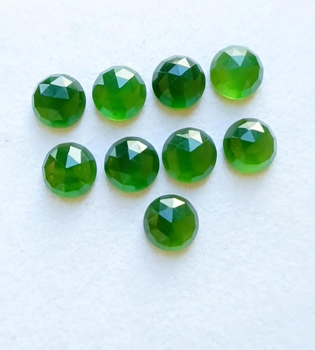 Natural Serpentine Rose Cut With Flat Back Round Shape Gemstones 10x10 ...