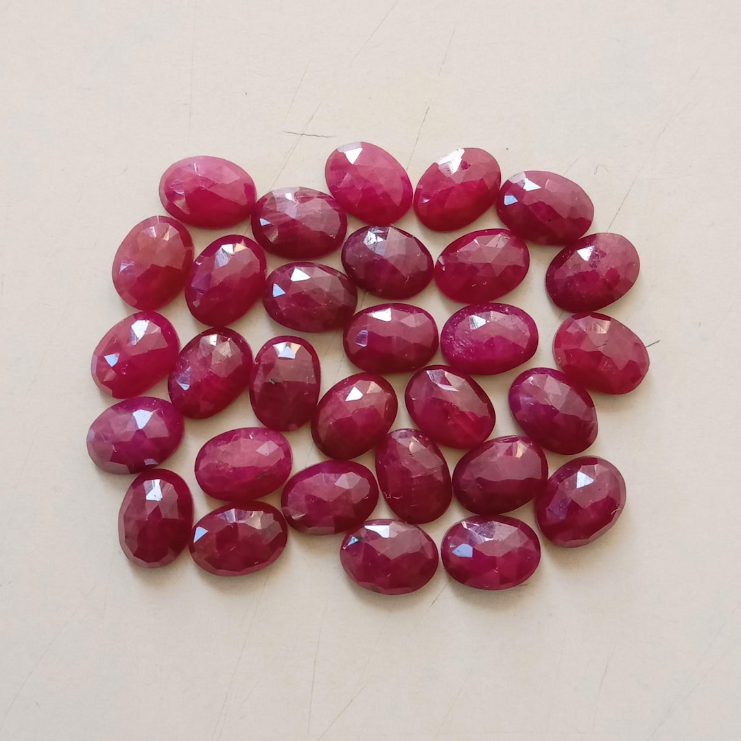 Natural Ruby Rose Cut With Flat Back Oval Shape Gemstones 7x5 MM ...