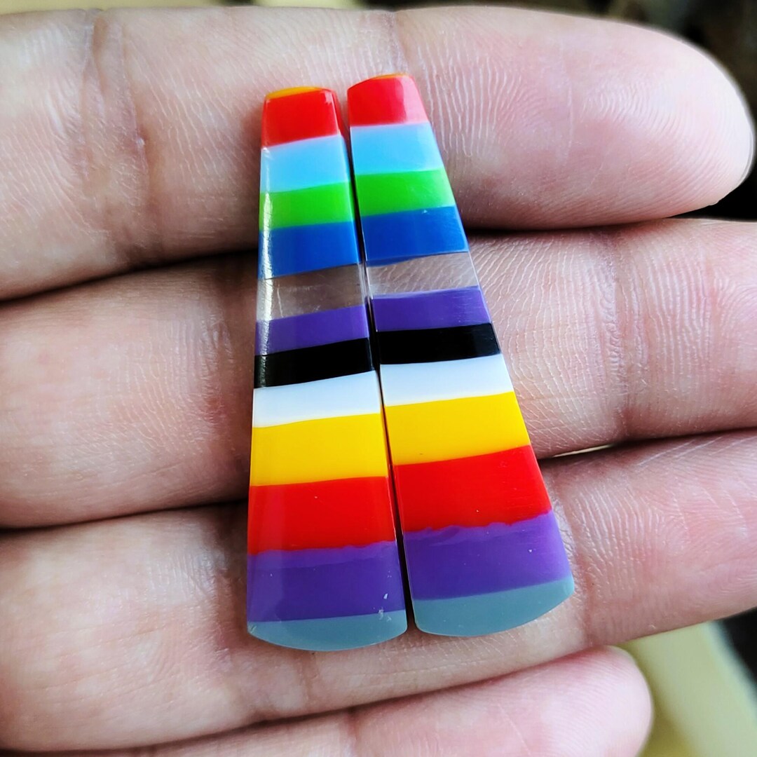 One Matching Pair California Surf Board Surfite Fancy Shape Cabochon ...