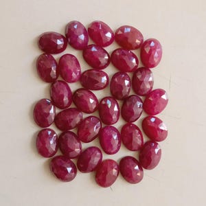 Natural Ruby Rose Cut With Flat Back Oval Shape Gemstones 7x5 MM ...
