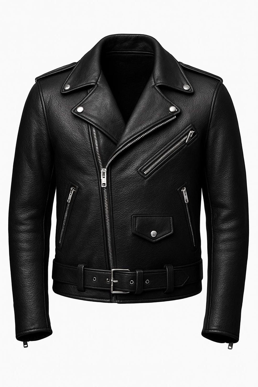 Custom Leather Biker Jacket: Asymmetrical Motorcycle Coat, Personalized ...