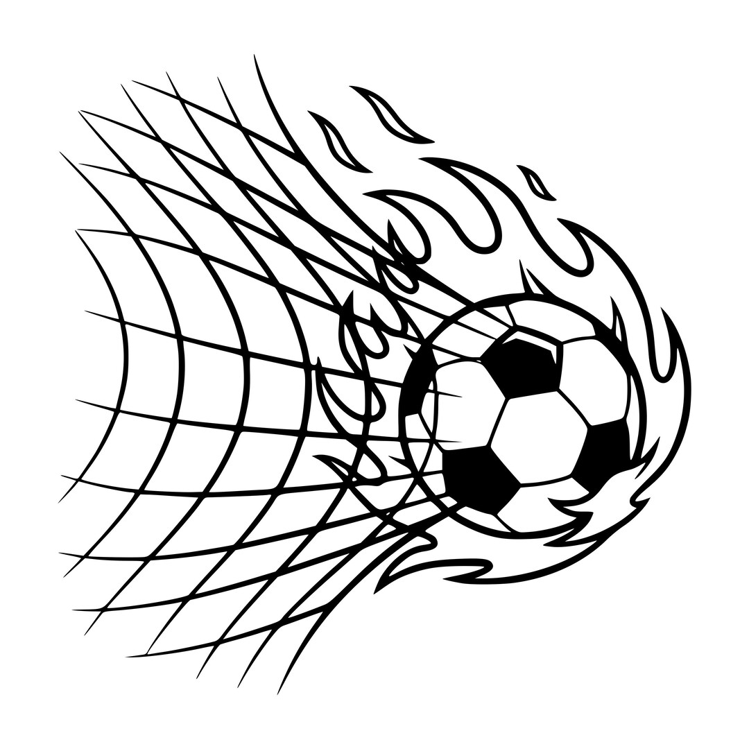 Fiery Soccer Goal SVG: Flaming Ball Clipart for Cricut, PNG, Vector - Etsy