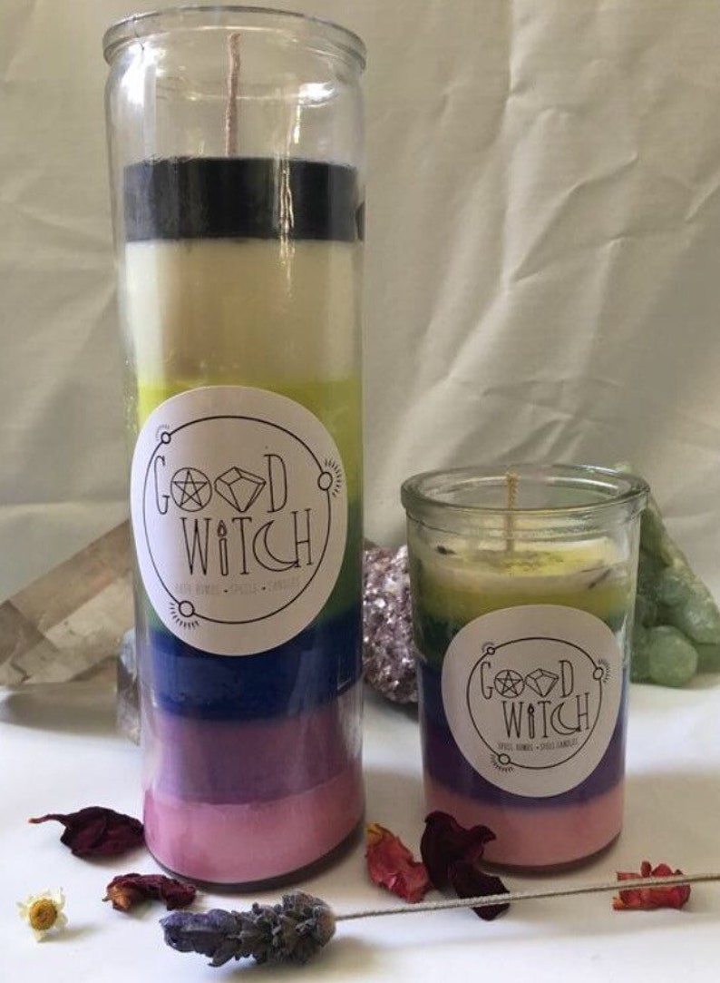Crossroads Rainbow Spell Candle Handmade Prayer Candle | Etsy