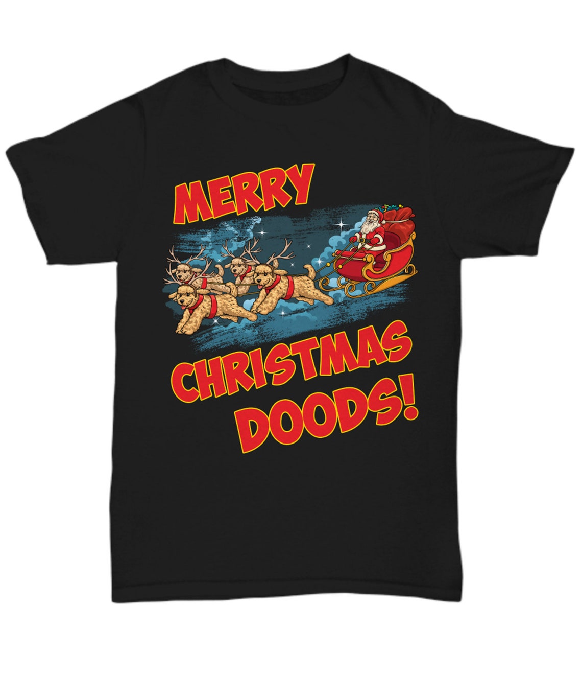 Merry Christmas Doods - Men's Funny Christmas Goldendoodle Doodle Dog ...