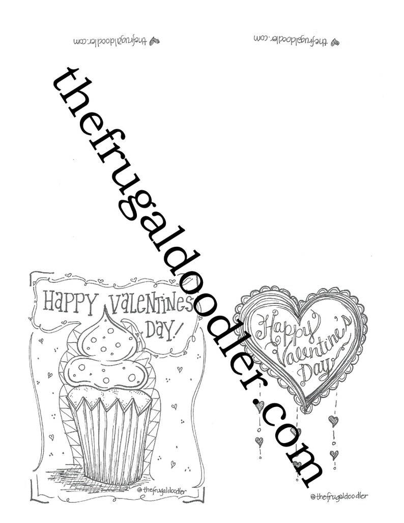 Valentine's DIY Cards Coloring Page Holiday Fun Ready - Etsy
