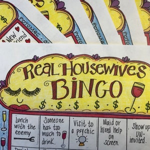 Real Housewives Bingo Game, Set of 6, Large Print - Etsy
