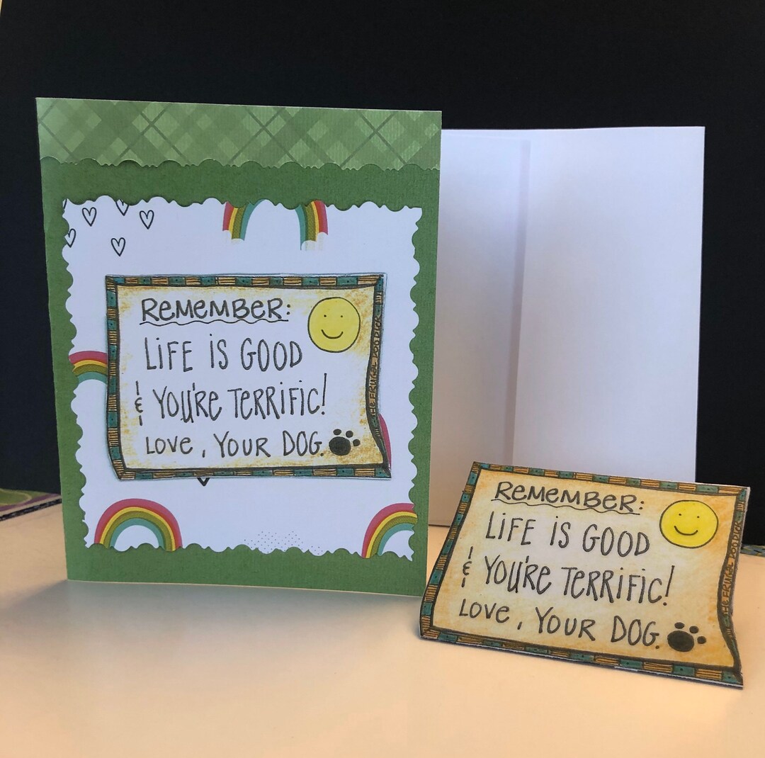 Funny 'life is Good' Card With Hand-drawn Magnet - Etsy