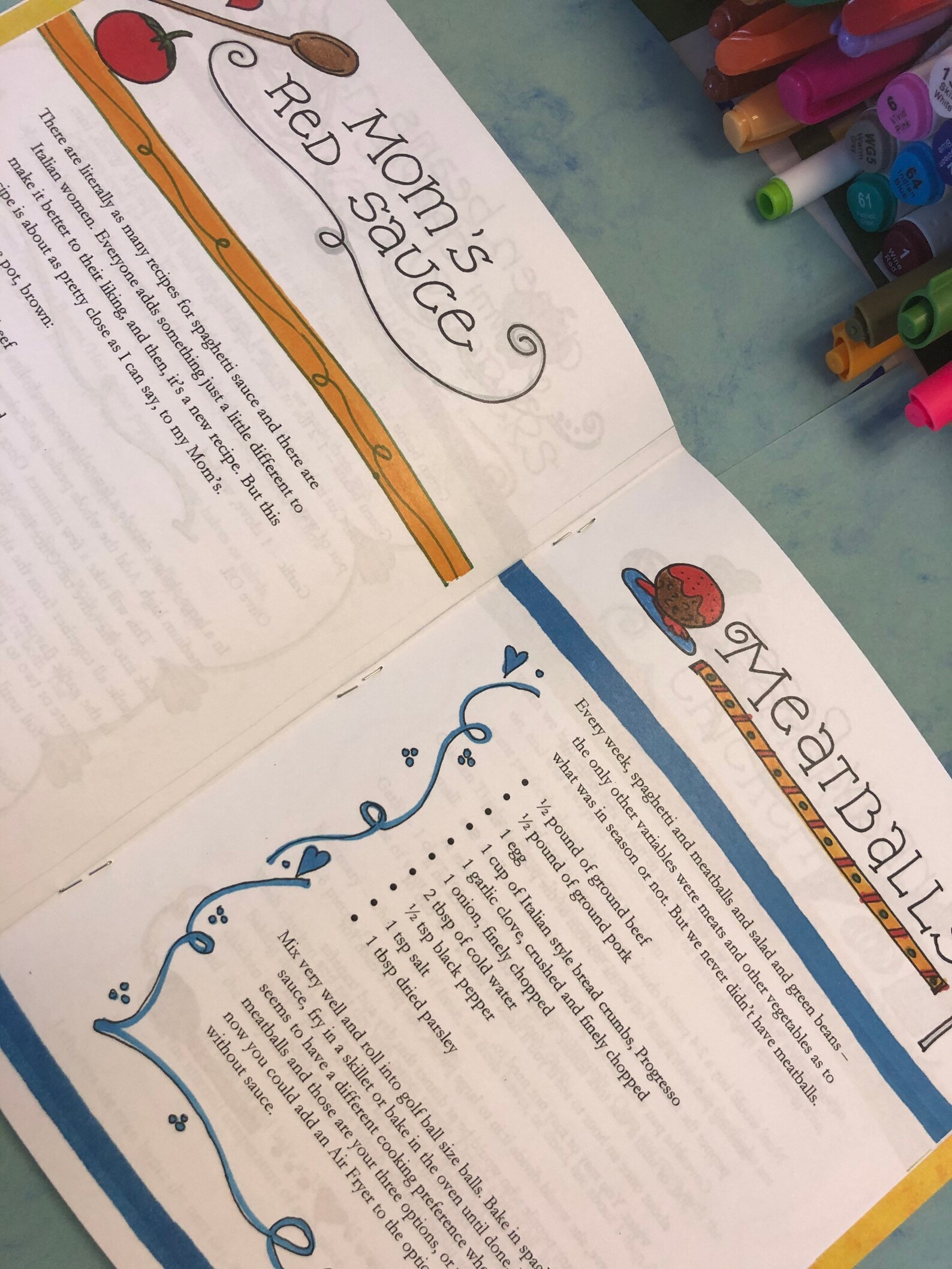 Sunday Dinner Italian Family Recipe Book 14 Full Color Pages | Etsy