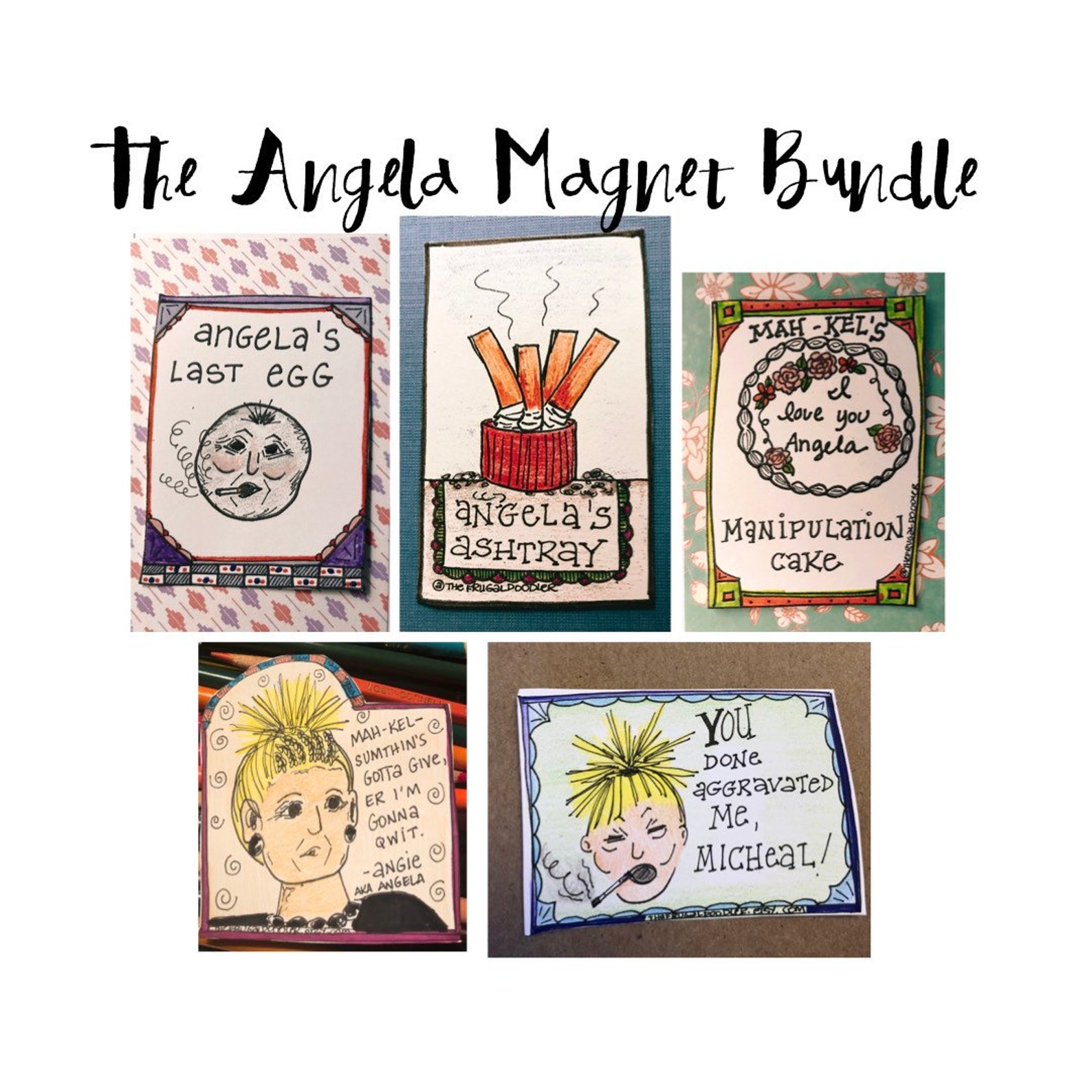 Funny 5 five Angela Magnet Bundle Pack Theme Magnet Fridge - Etsy
