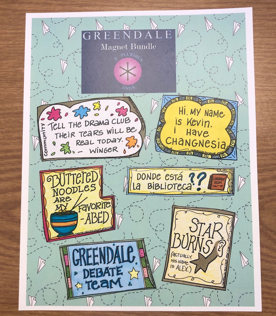 Greendale Magnet Bundle Greendale Community Fridge Magnets - TV Show ...