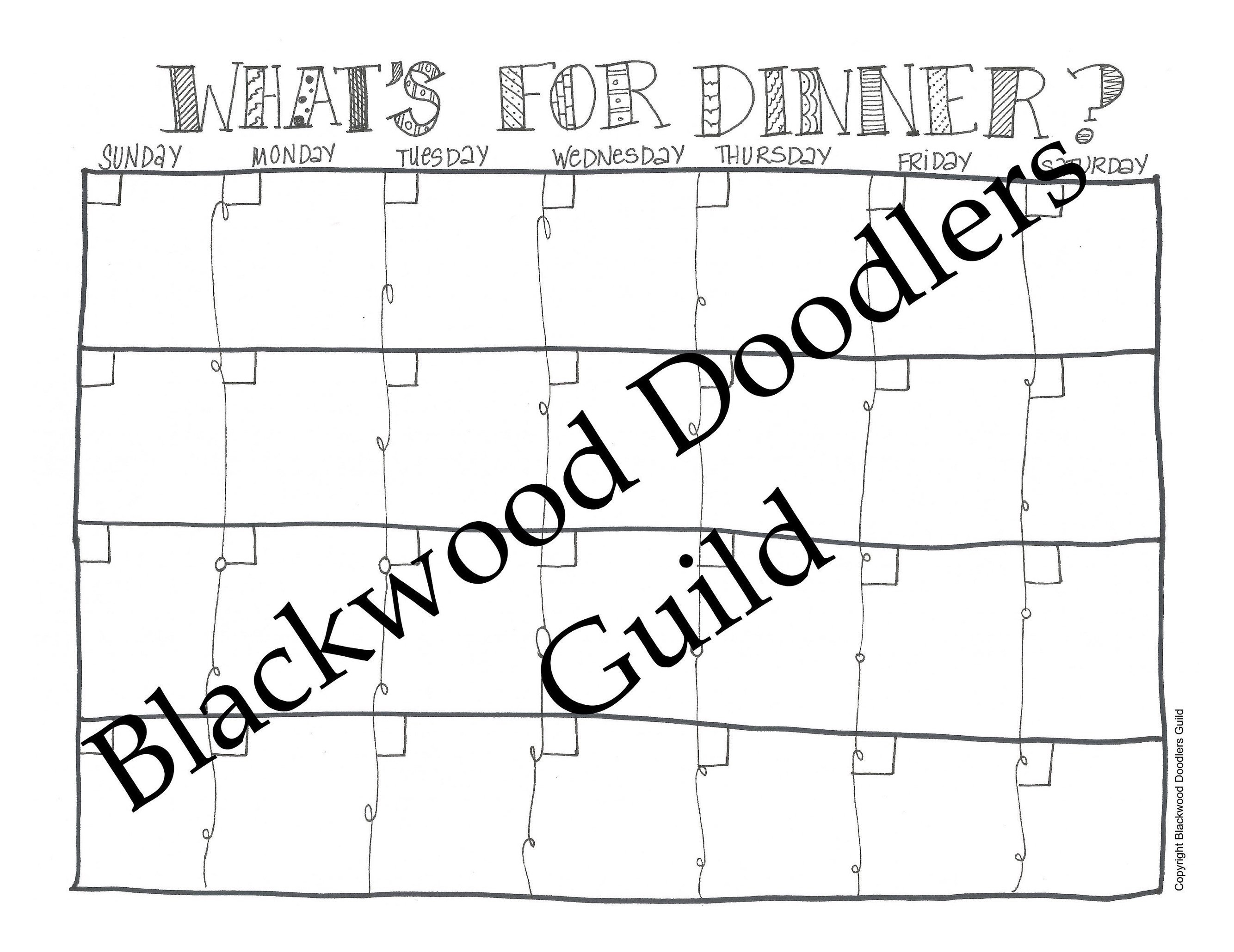 Set of 2 Meal Planner Doodle Templates-list Meals and Your | Etsy