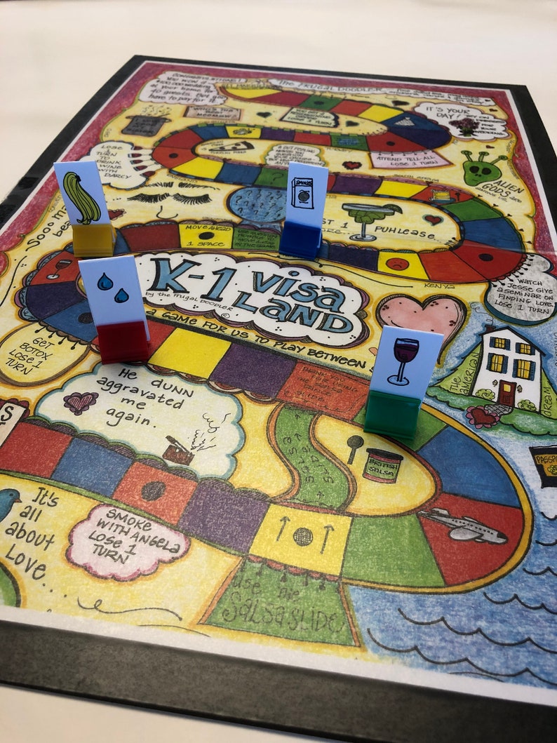 K-1 Visa Land Board Game 56 Playing Cards and 9 Game Pcs. | Etsy