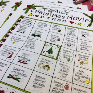 Christmas Movie Bingo Game, Set of 6 Reusable Cards - Etsy