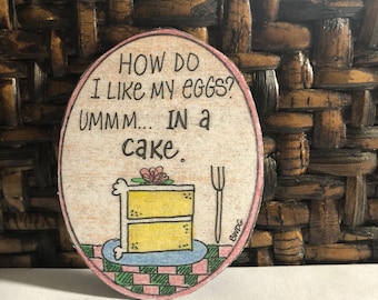 Pie Lovers Magnet, Funny Fridge Magnet- Dessert Cake Theme Refrigerator ...
