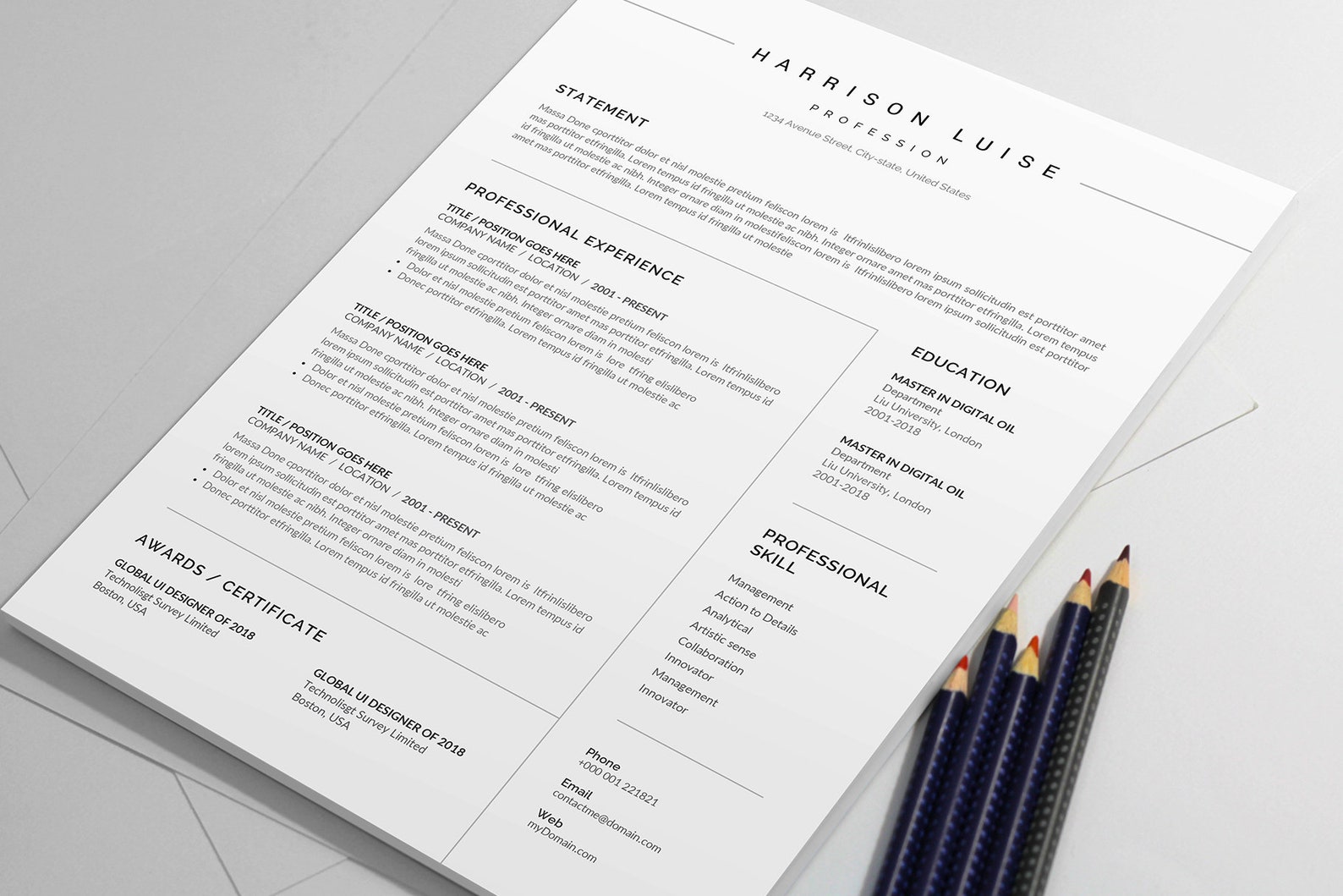 A4 Resume / CV Template for Word Clean Pages Resume and - Etsy