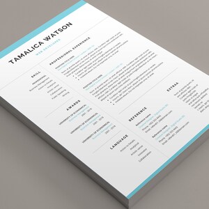 Minimal One Page Resume Template in Word - Etsy