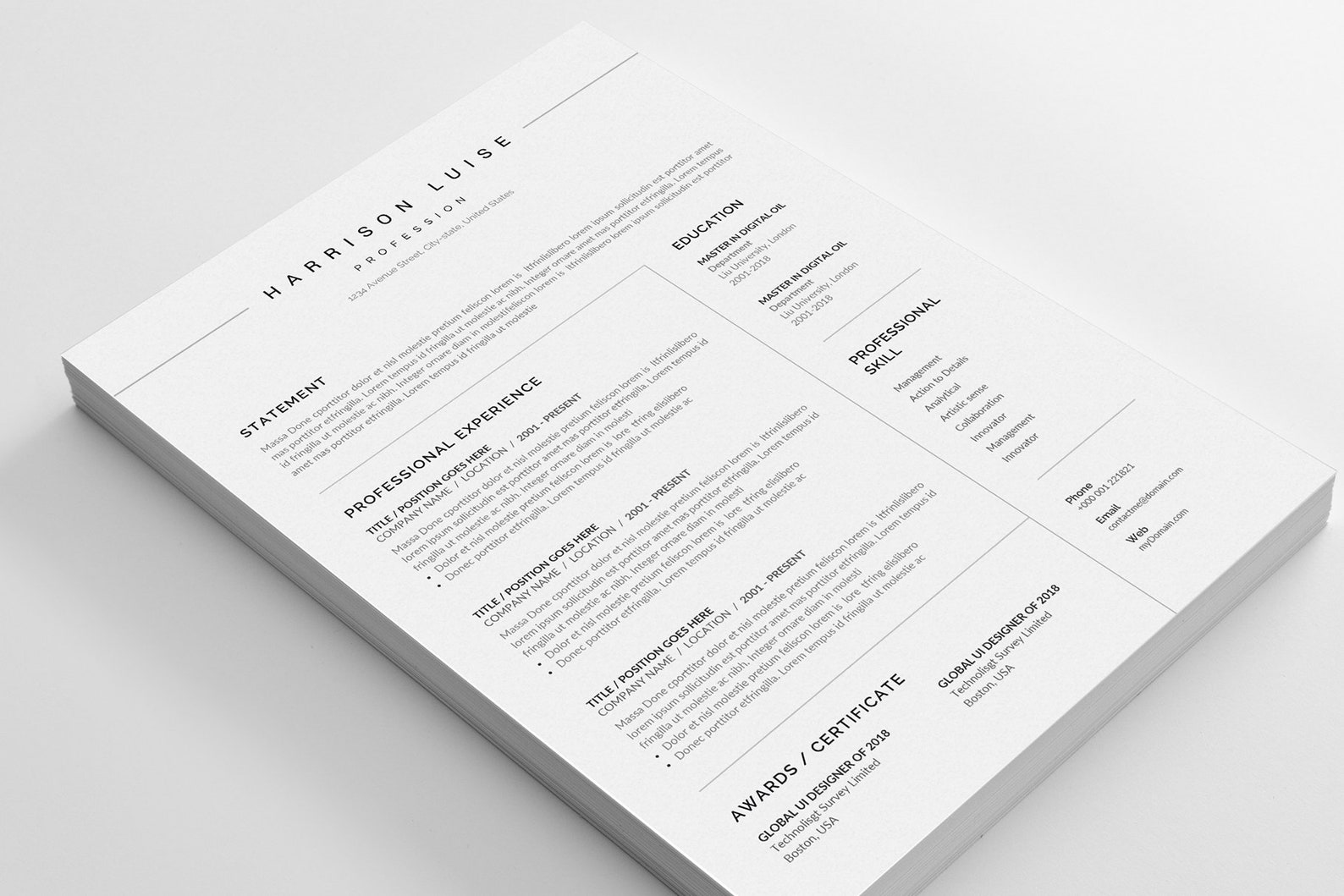 A4 Resume / CV Template for Word Clean Pages Resume and - Etsy