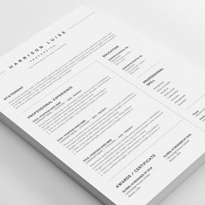 A4 Resume / CV Template for Word Clean Pages Resume and - Etsy