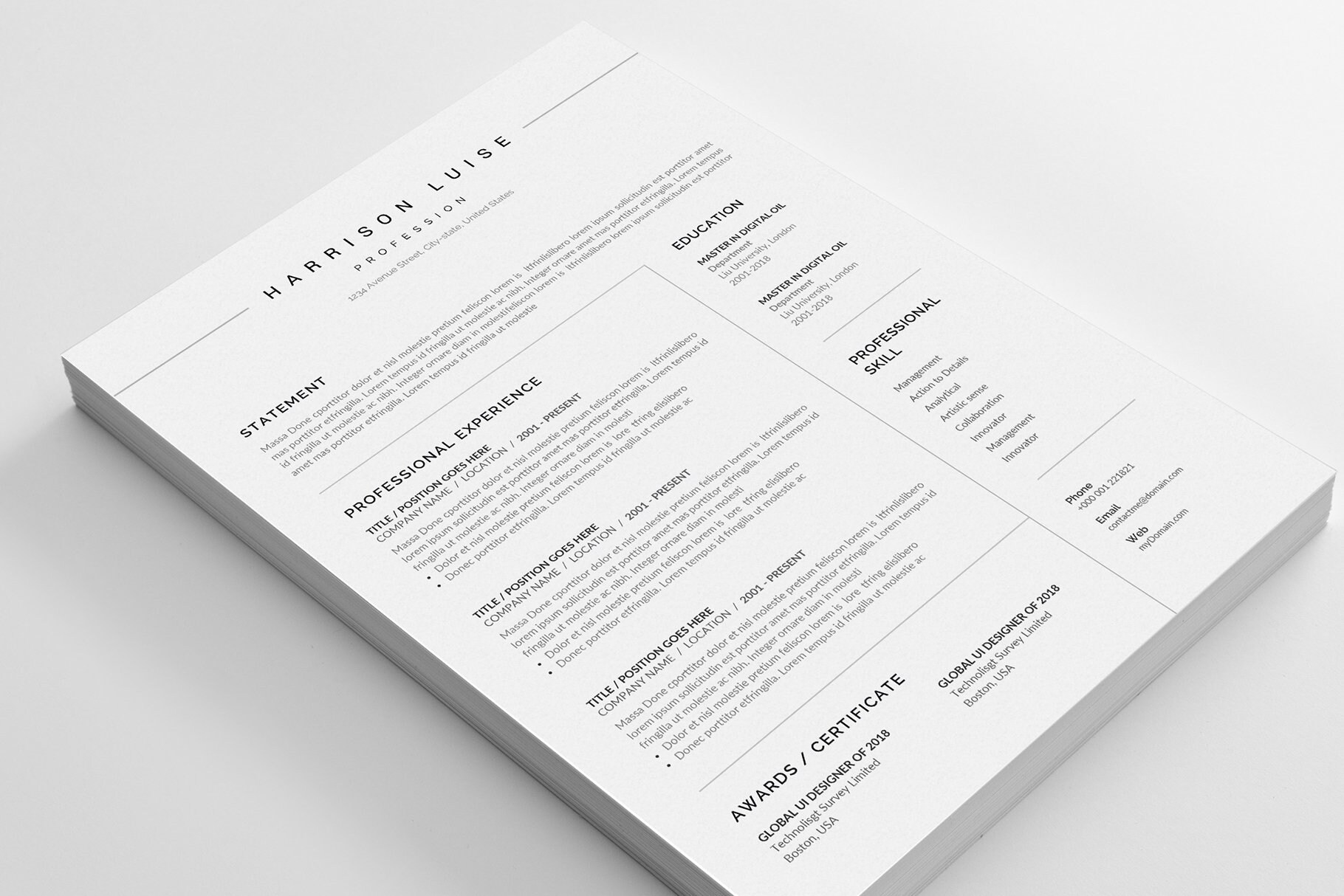 A4 Resume / CV Template for Word Clean Pages Resume and - Etsy