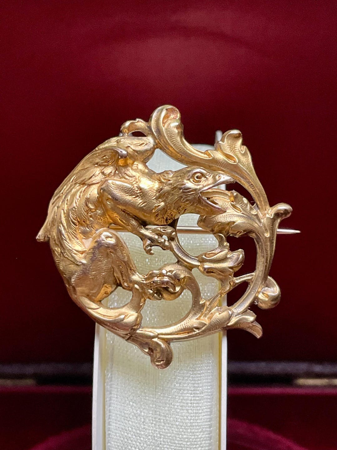 Beautiful French Art Nouveau 18k Gold Filled FIX Griffin Pin Brooch - Etsy