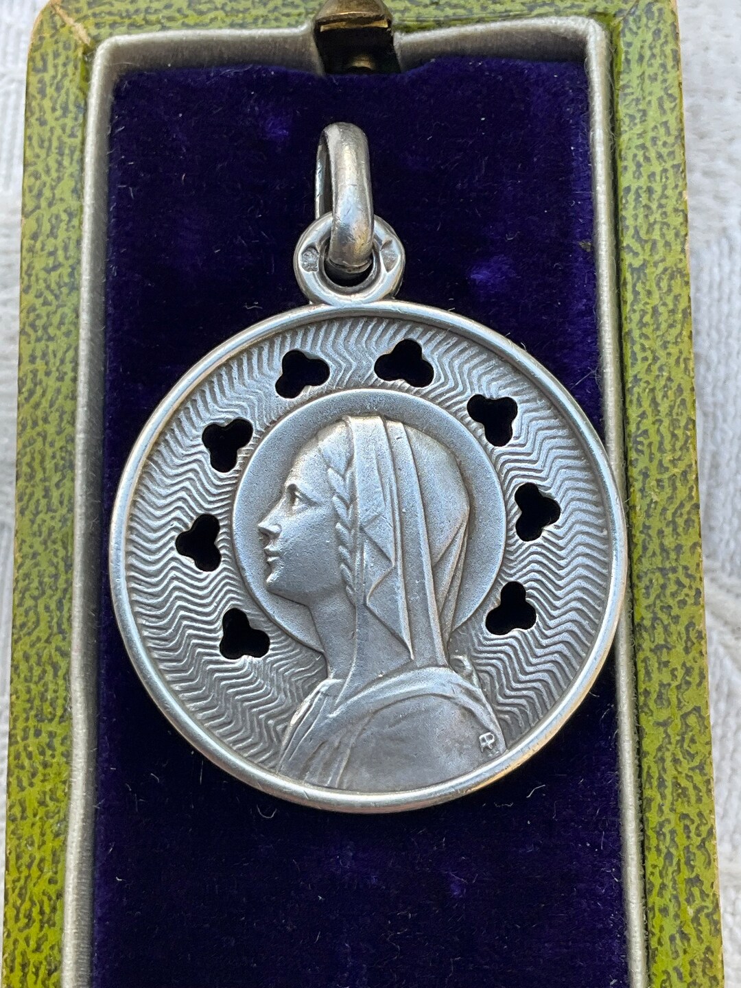 Virgin Mary Silver Medal, Signed Penin - Etsy