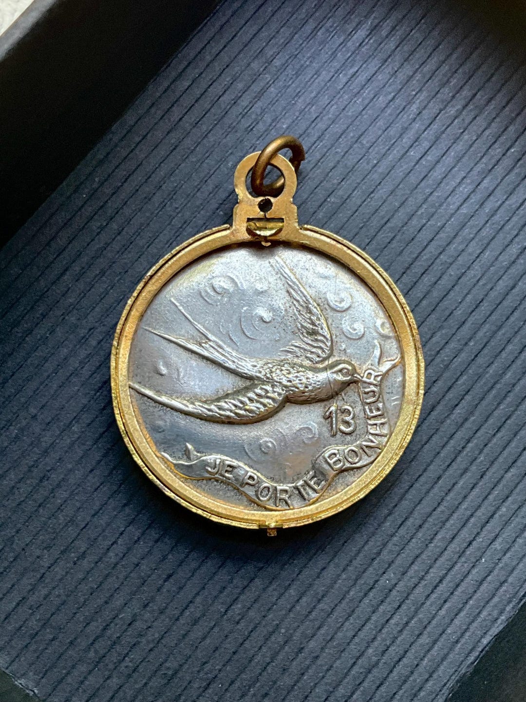 Antique Swallow Bird Medal Locket, French Porte Bonheur, Good Luck ...