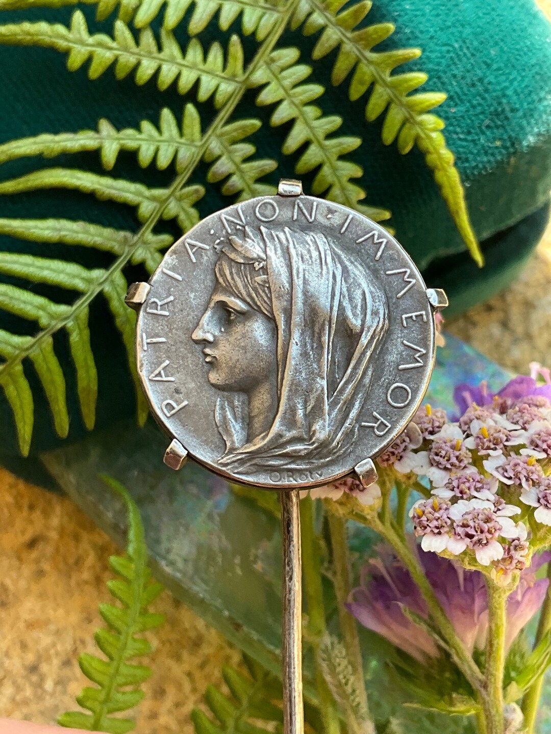 Antique French Virgin Mary Our Lady of Victory Silver Stickpin Signed ...