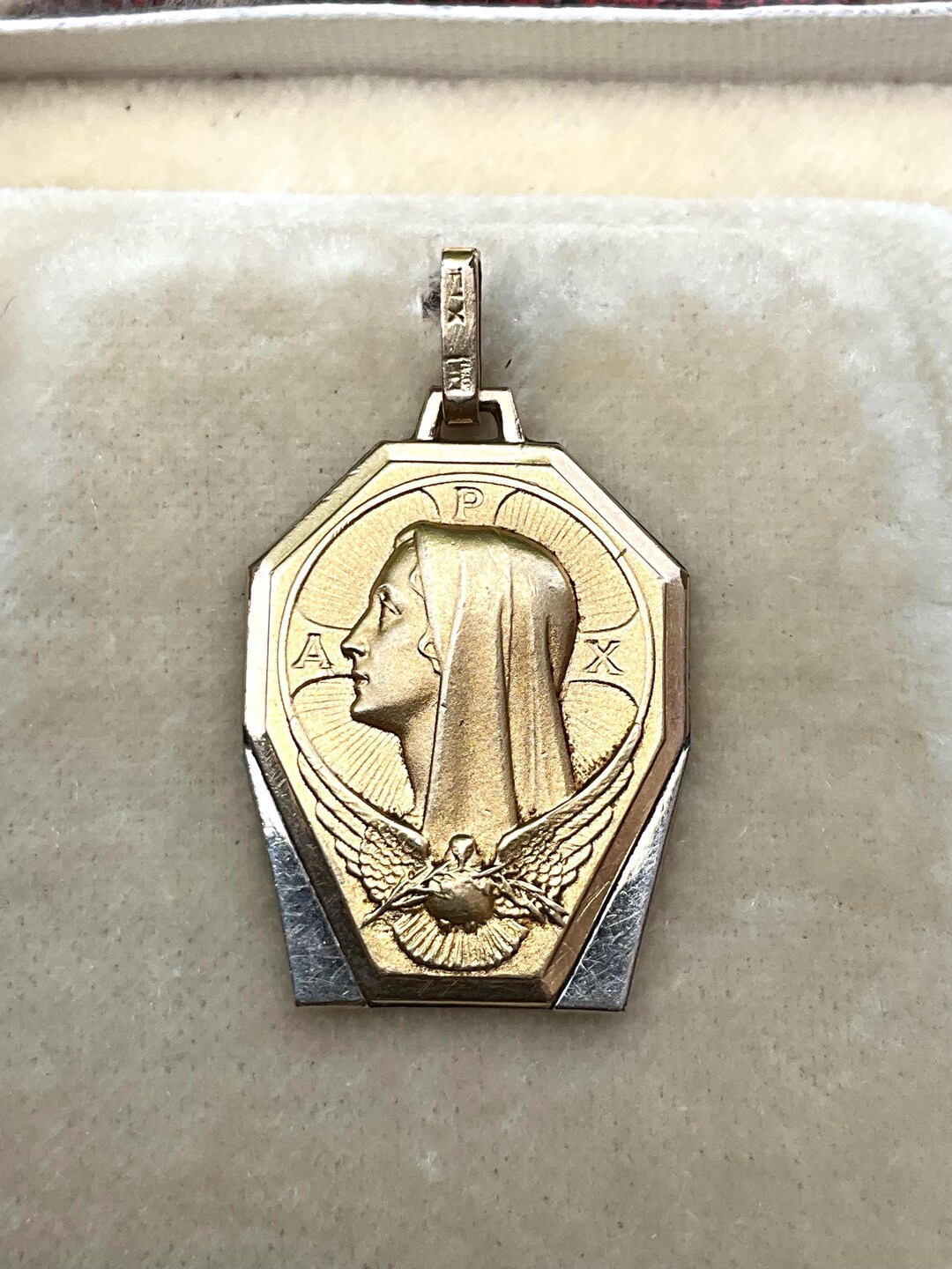 Antique FIX Gold-filled Virgin Mary Medal Pendant - Etsy