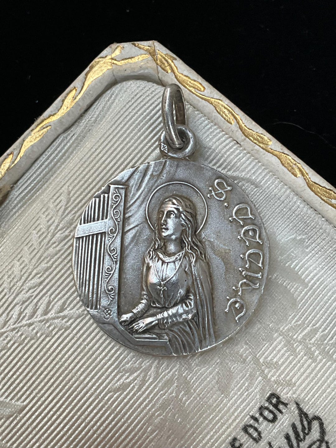 Antique French St Cecilia Medal Signed Balme - Etsy