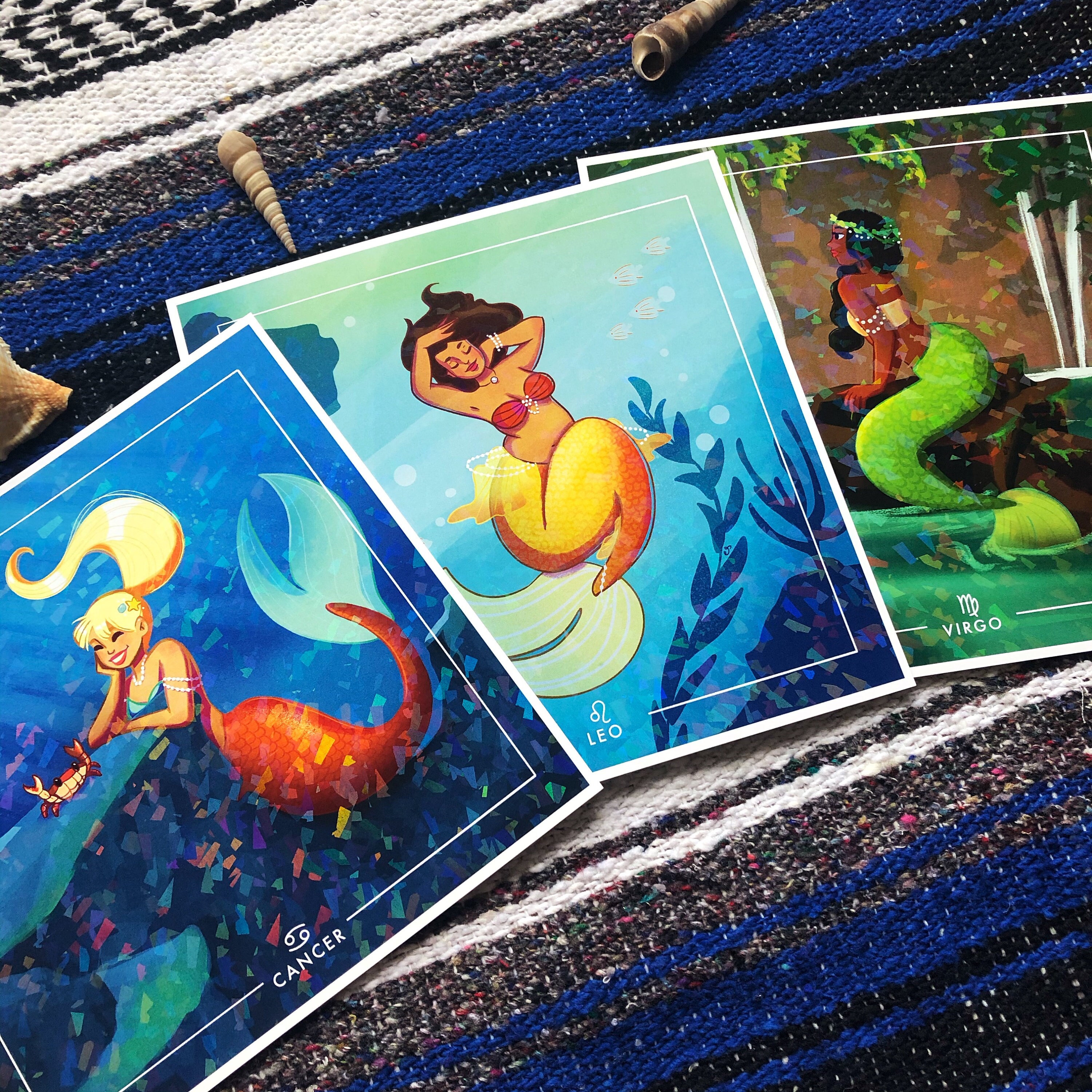 Holographic Zodiac Mermaids Set 1 Aries Taurus Gemini - Etsy