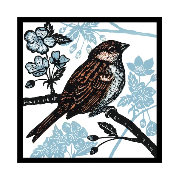 Bird Linocut - Etsy