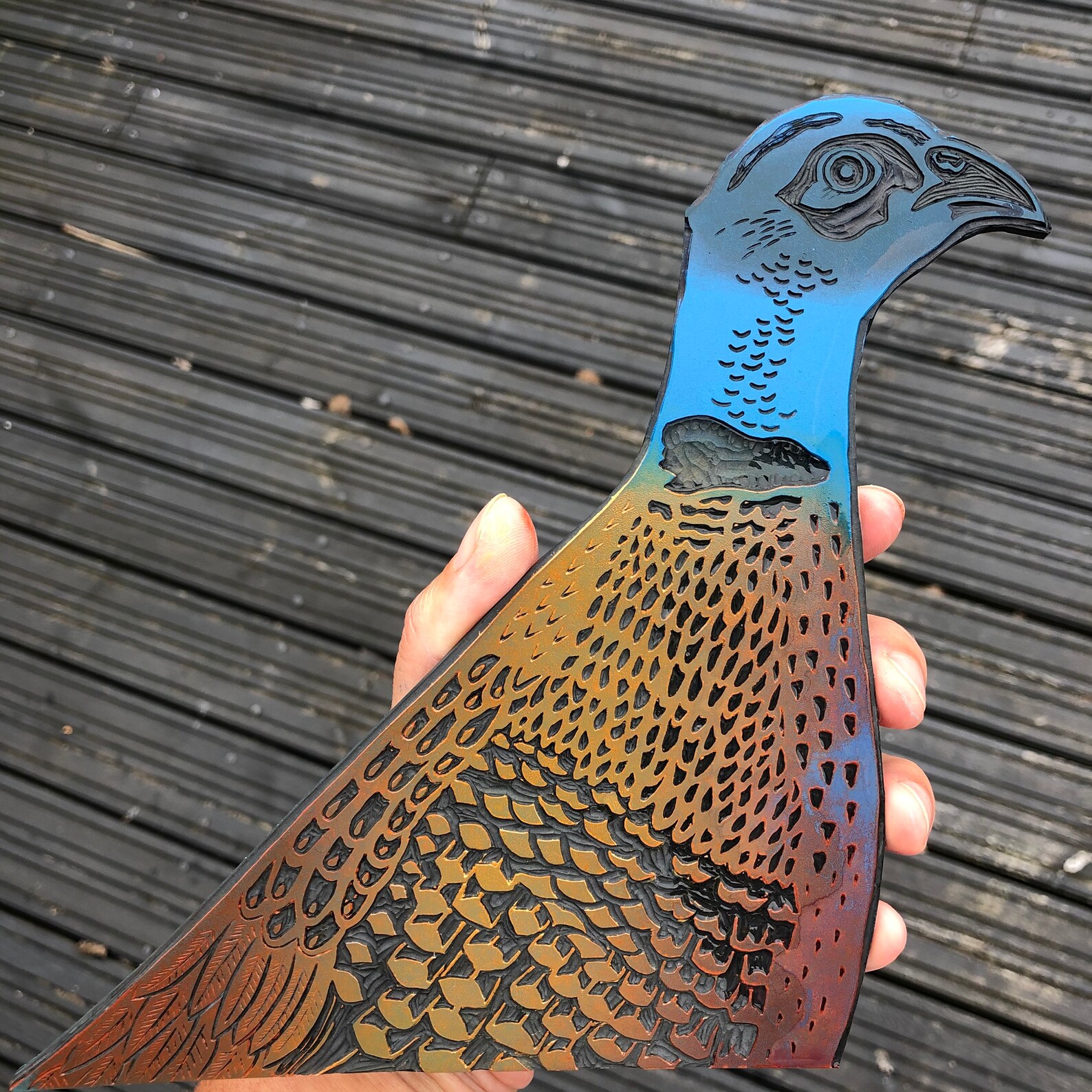 Original Handprinted Pheasant Linocut - Etsy