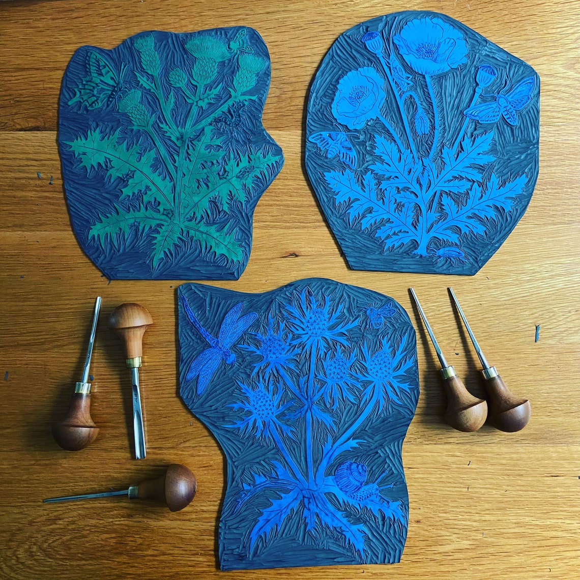 Original Handprinted Linocut Lino Print Fine Art Sea - Etsy