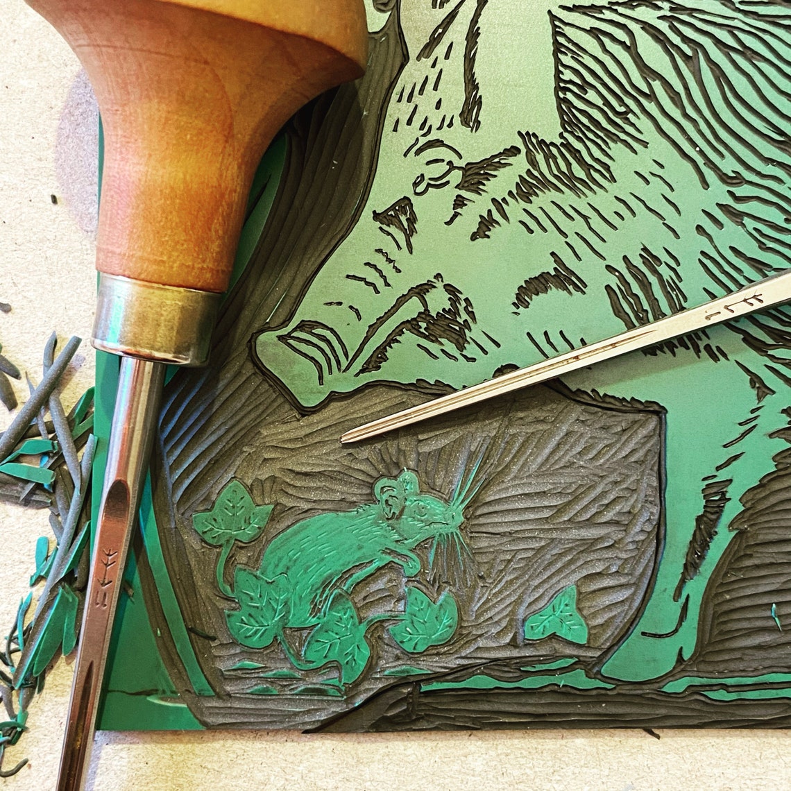 Handprinted Forest Linocut - Etsy UK