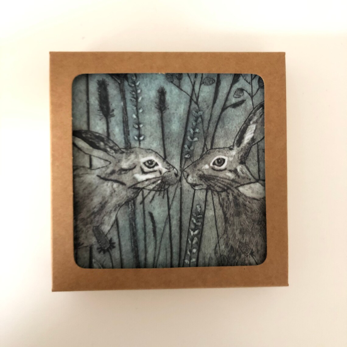 Art Coasters Hare Coasters Drinks Mats Hare Print | Etsy