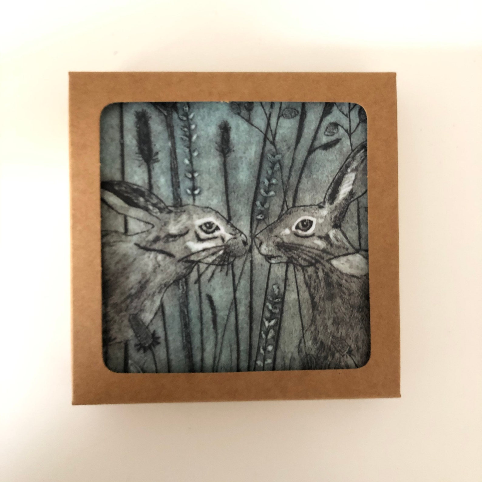 Art Coasters Hare Coasters Drinks Mats Hare Print | Etsy