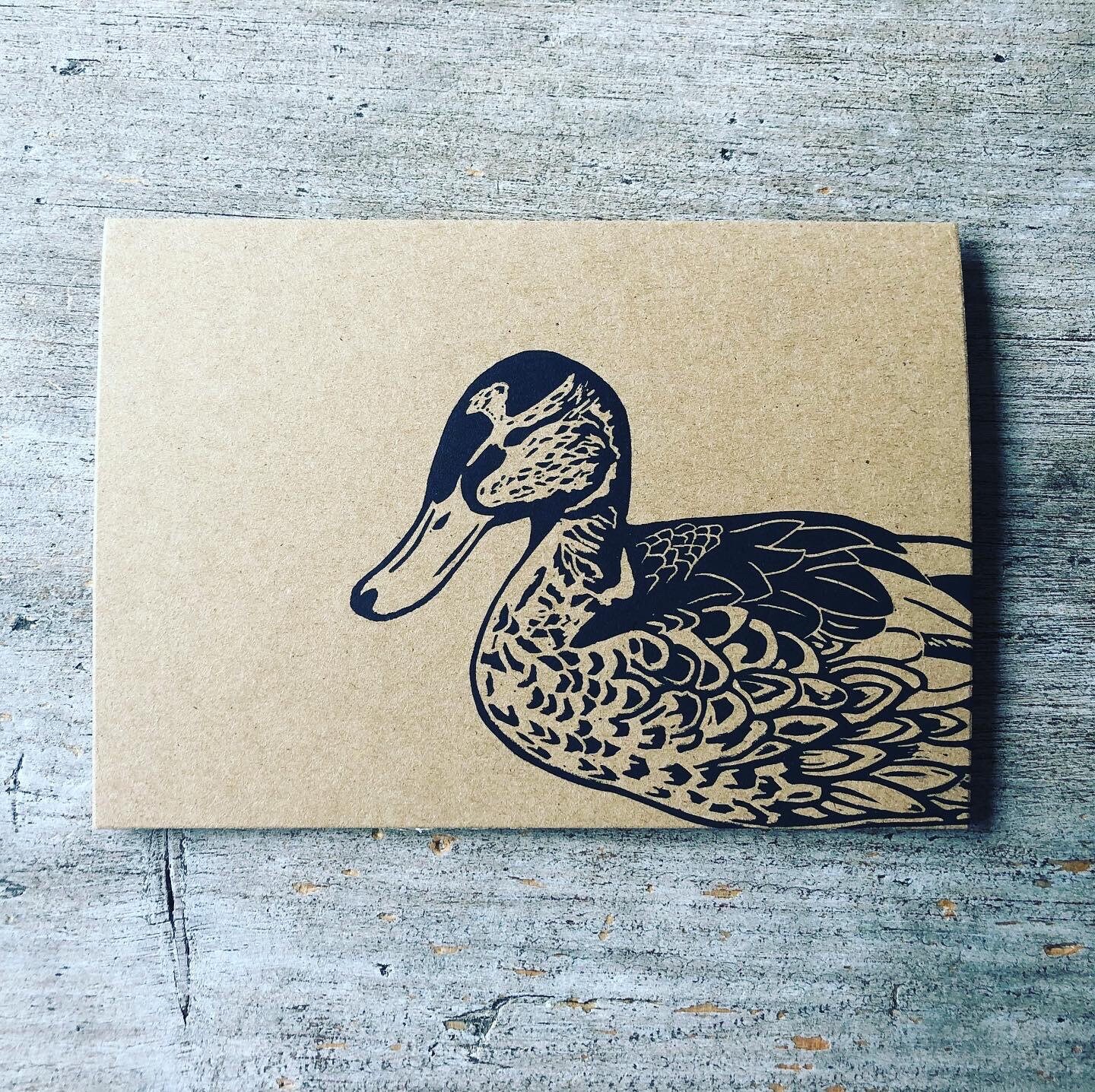 Original Handprinted Linocut Duck Note Cards Pack of 4 - Etsy