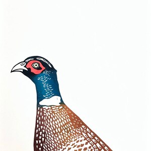 Original Handprinted Pheasant Linocut - Etsy