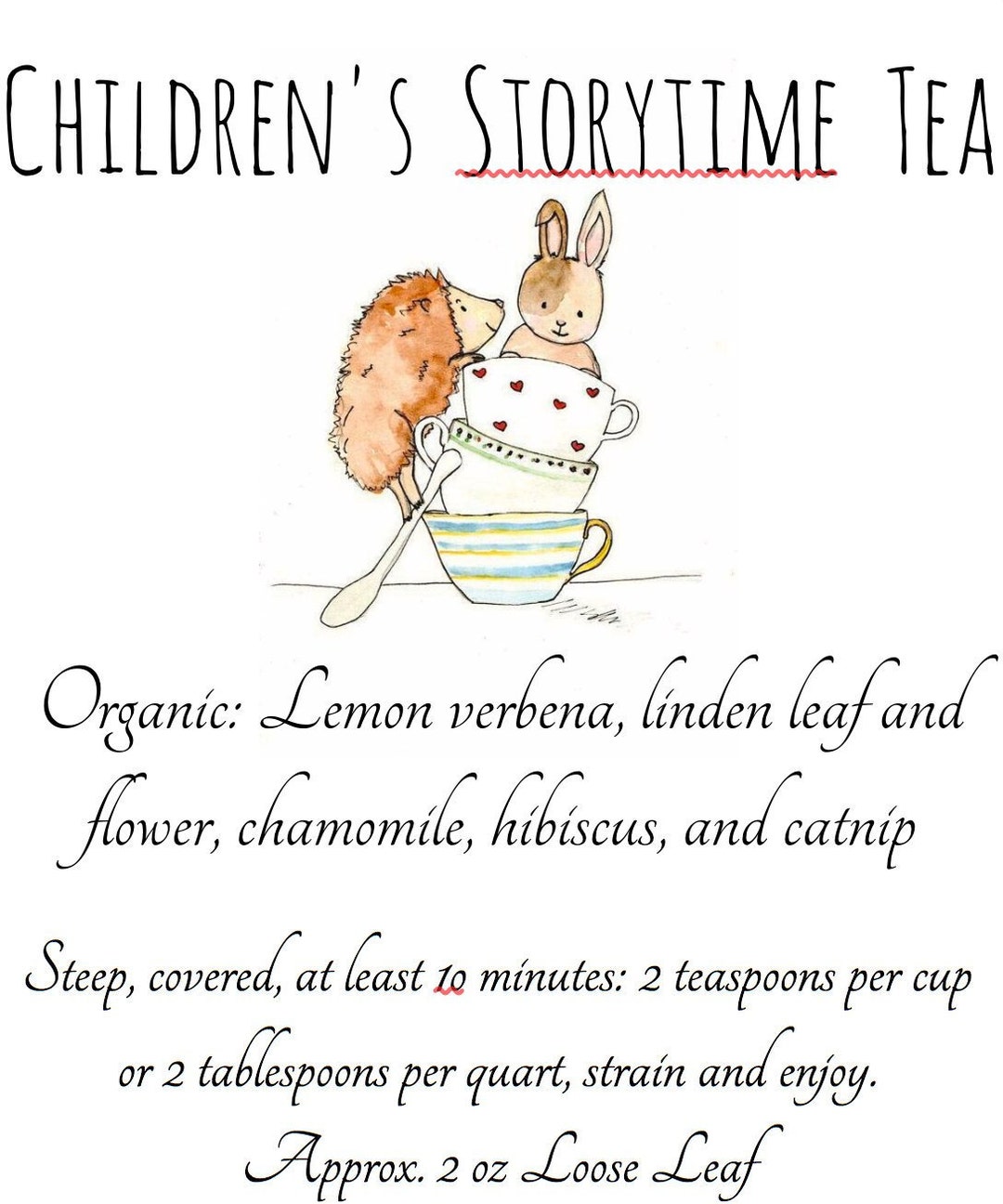 Children's Storytime Tea, 2.5 Oz Tin Loose Leaf - Etsy