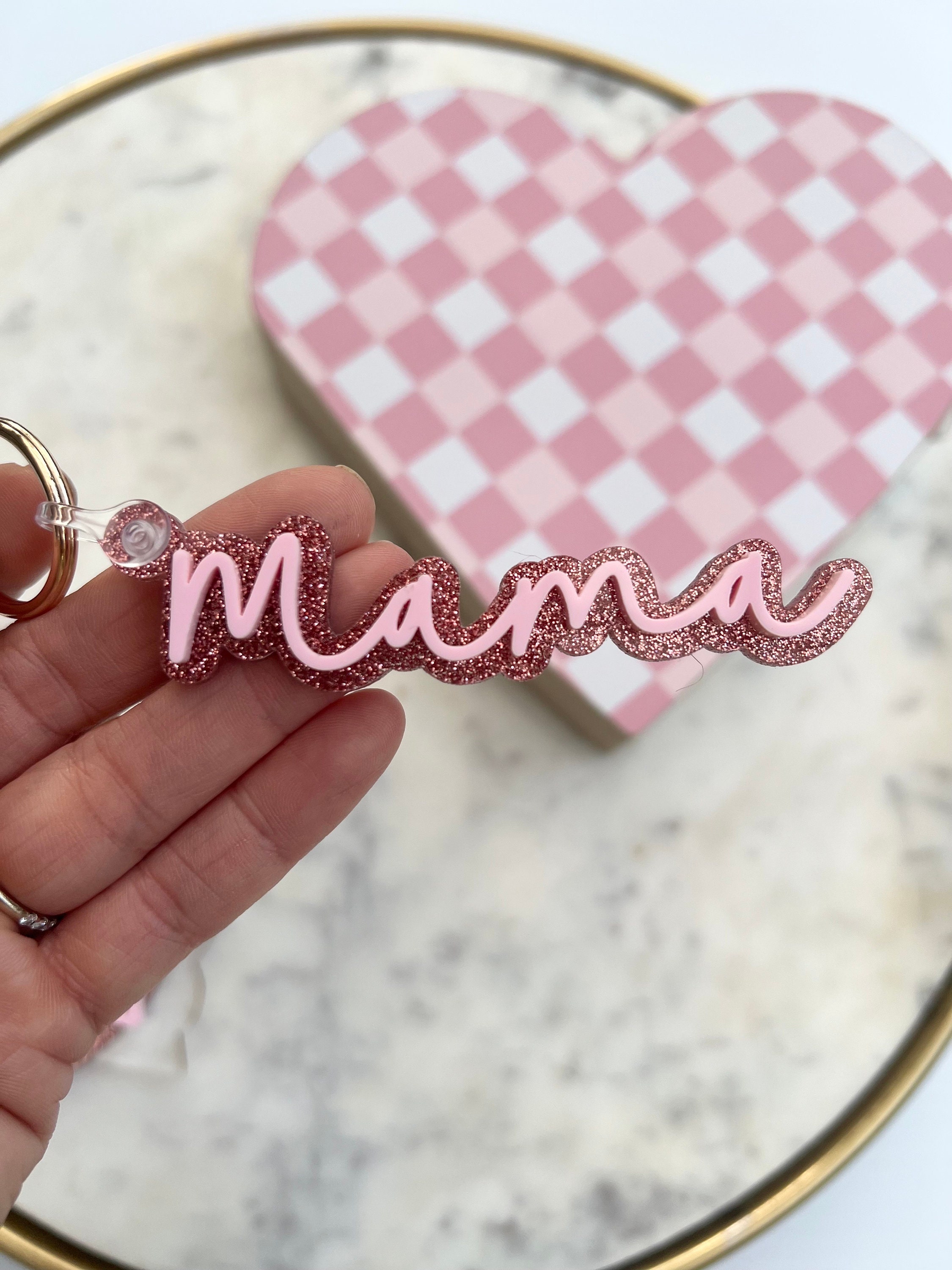 Personalized Keychain - Two-tone - Custom Colors & Text - Bag Charm ...