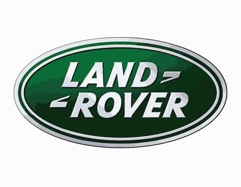 Land Rover green oval car logo emblem vector vectorized print | Etsy