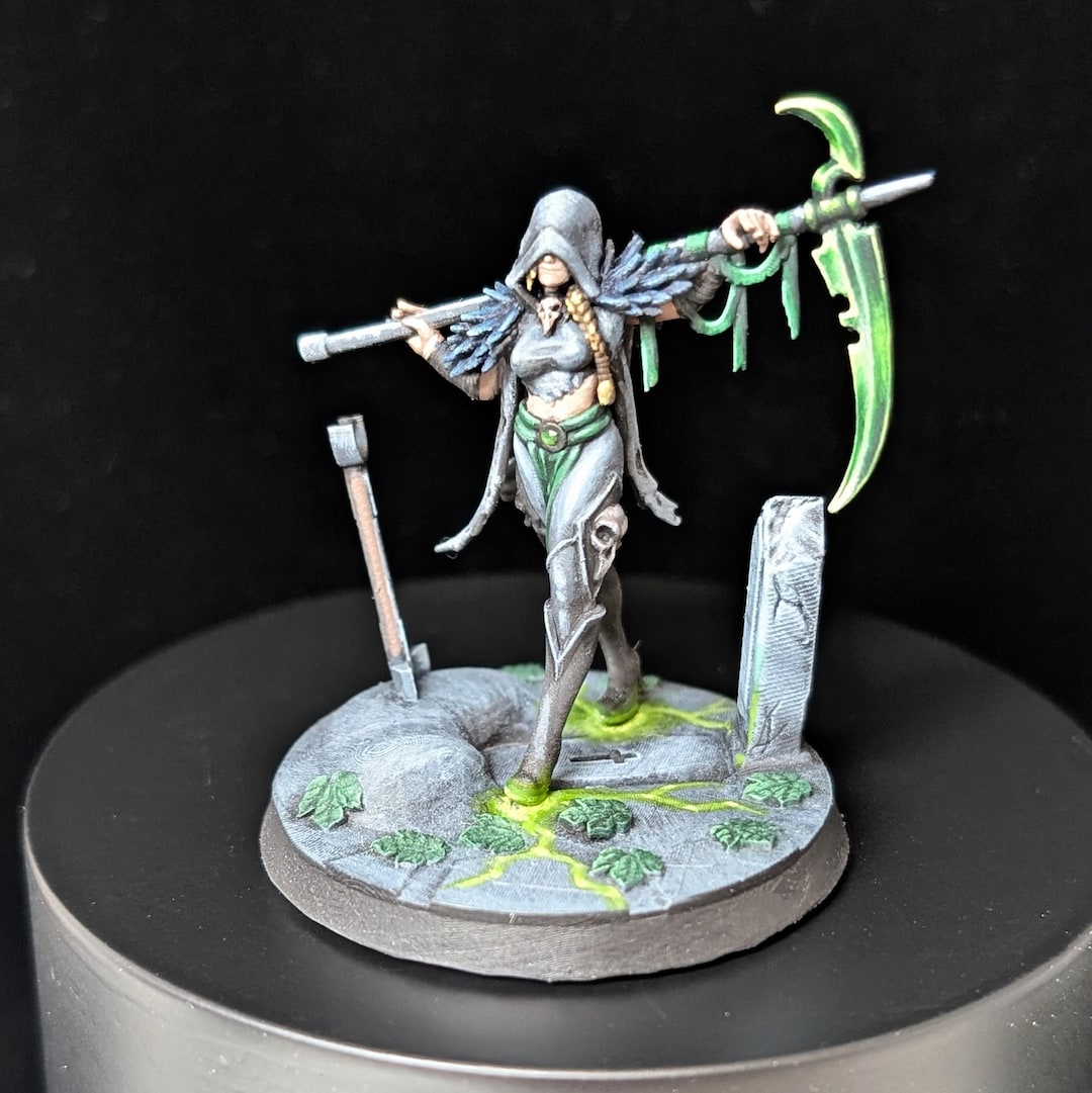 A Female Grim Reaper Hand Painted Miniature for Tabletop Dnd RPG Games ...