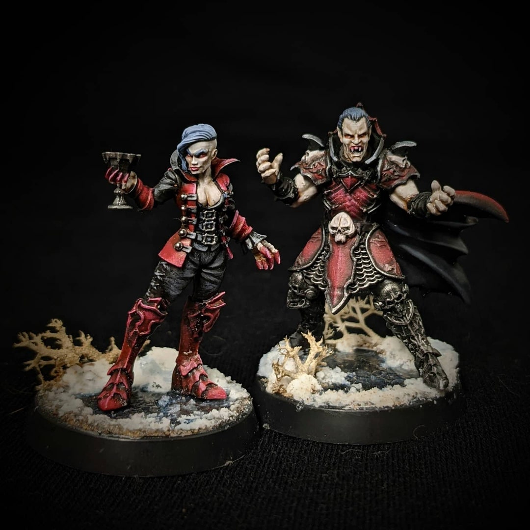 Pro Painted Pair of Vampires 2 Miniatures for Tabletop DND - Etsy