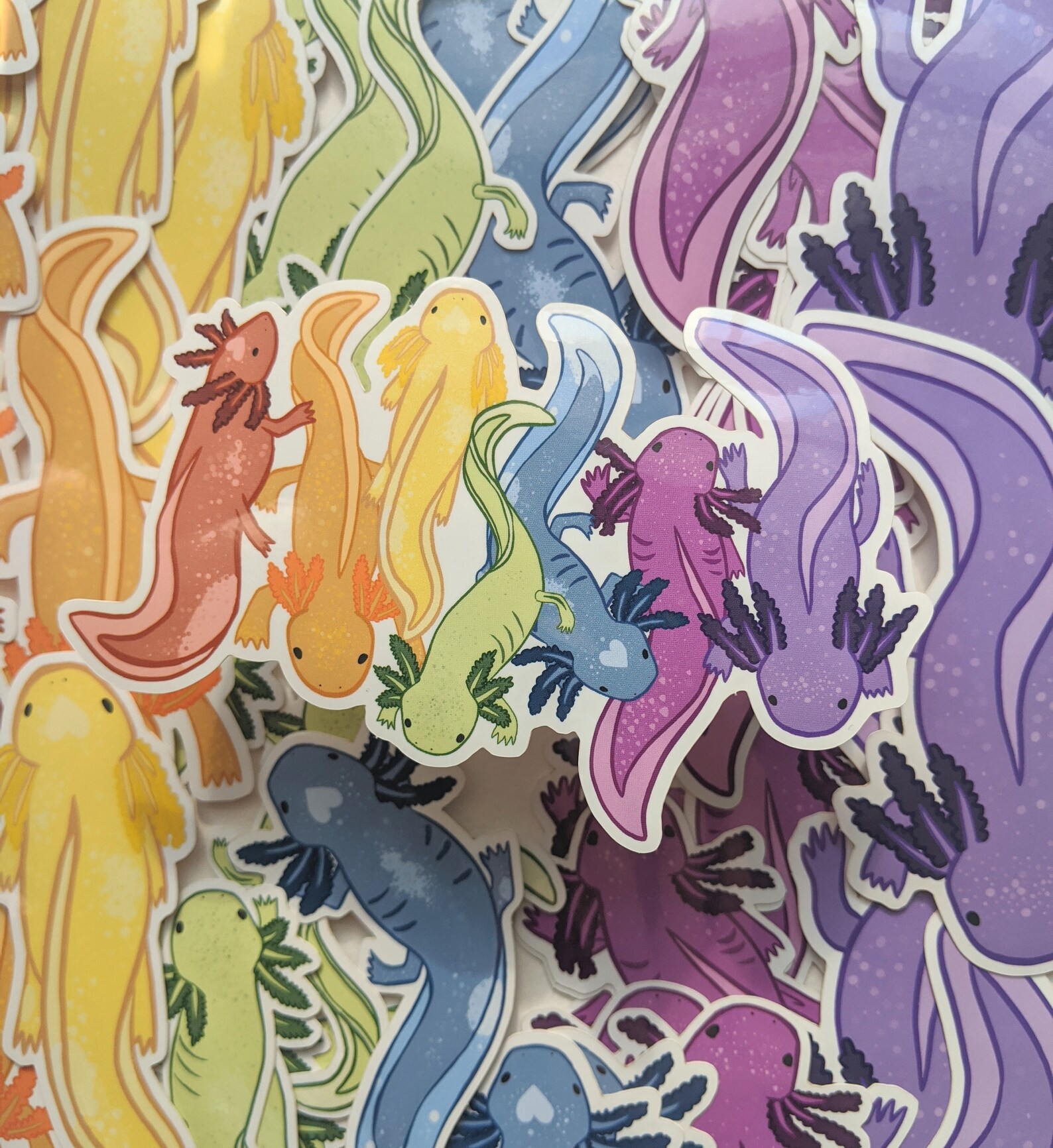 Axolotl Stickers Individual Rainbow Stickers - Etsy