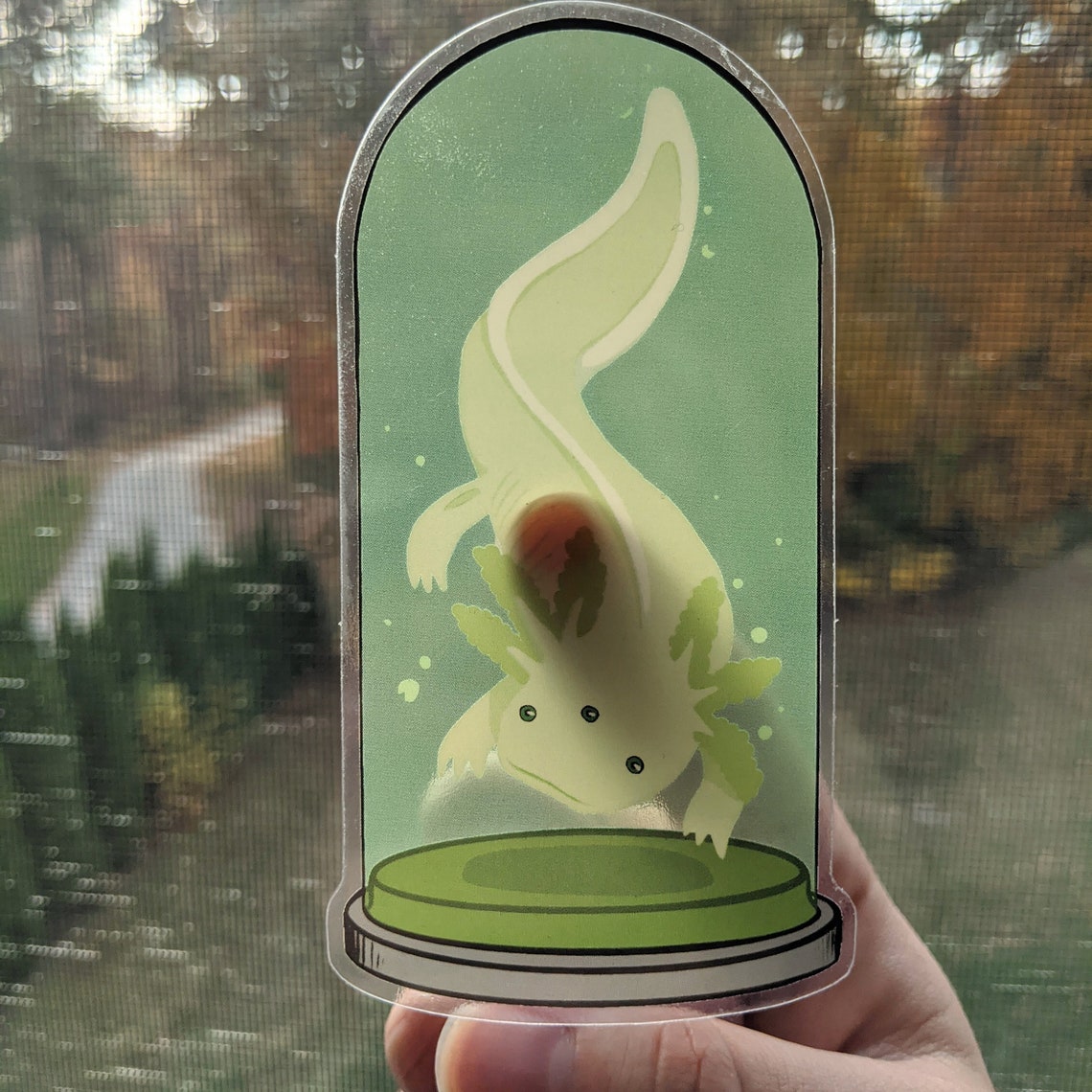 Green Axolotl Sticker Specimen Jar Sticker - Etsy