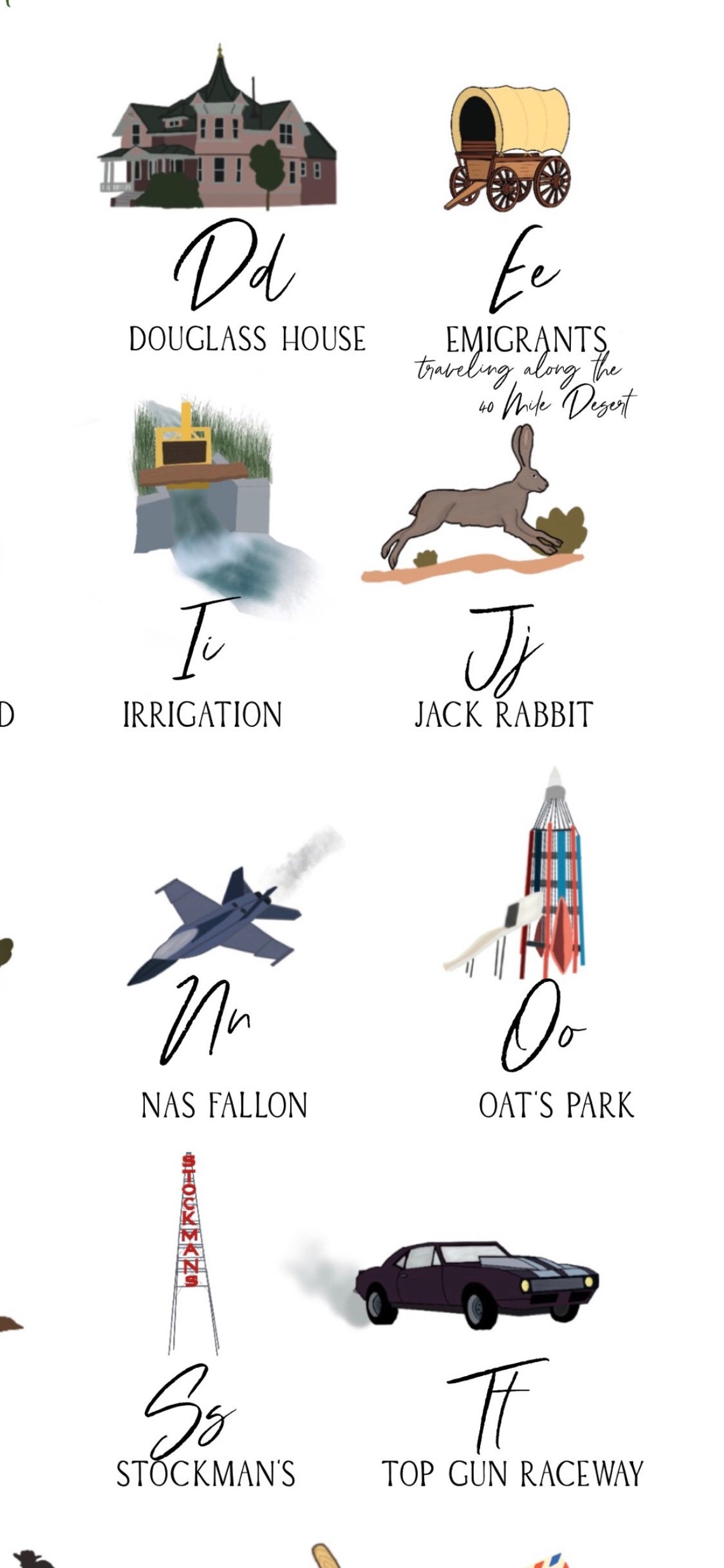 Fallon Nevada Alphabet Print - Fallonite - Fallon Nevada - Rural Nevada ...